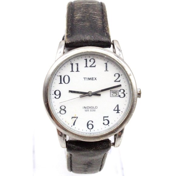 Timex | Accessories | Vintage Timex Indiglo Watch Mens Silver Tone ...